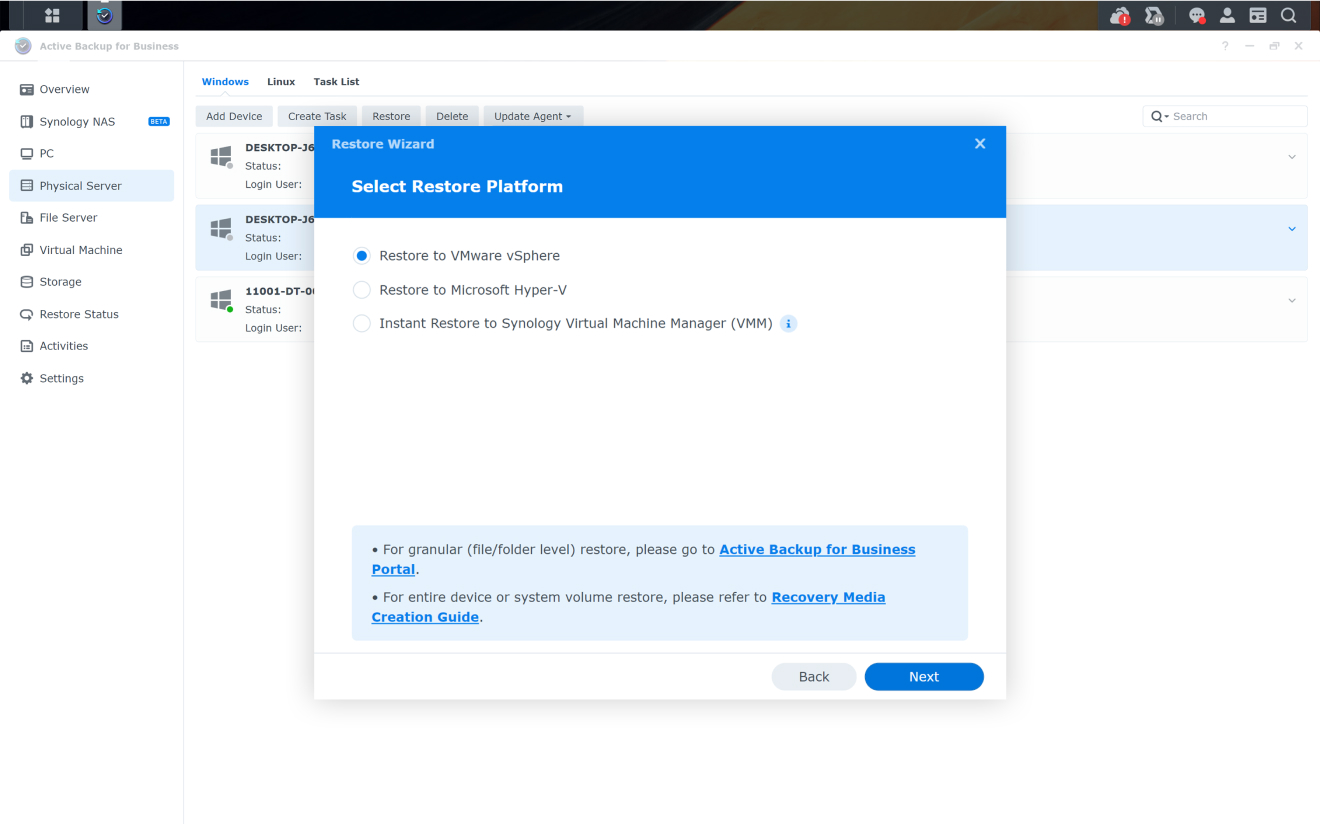 Backup Solution for Windows and Linux Servers | Synology Inc.