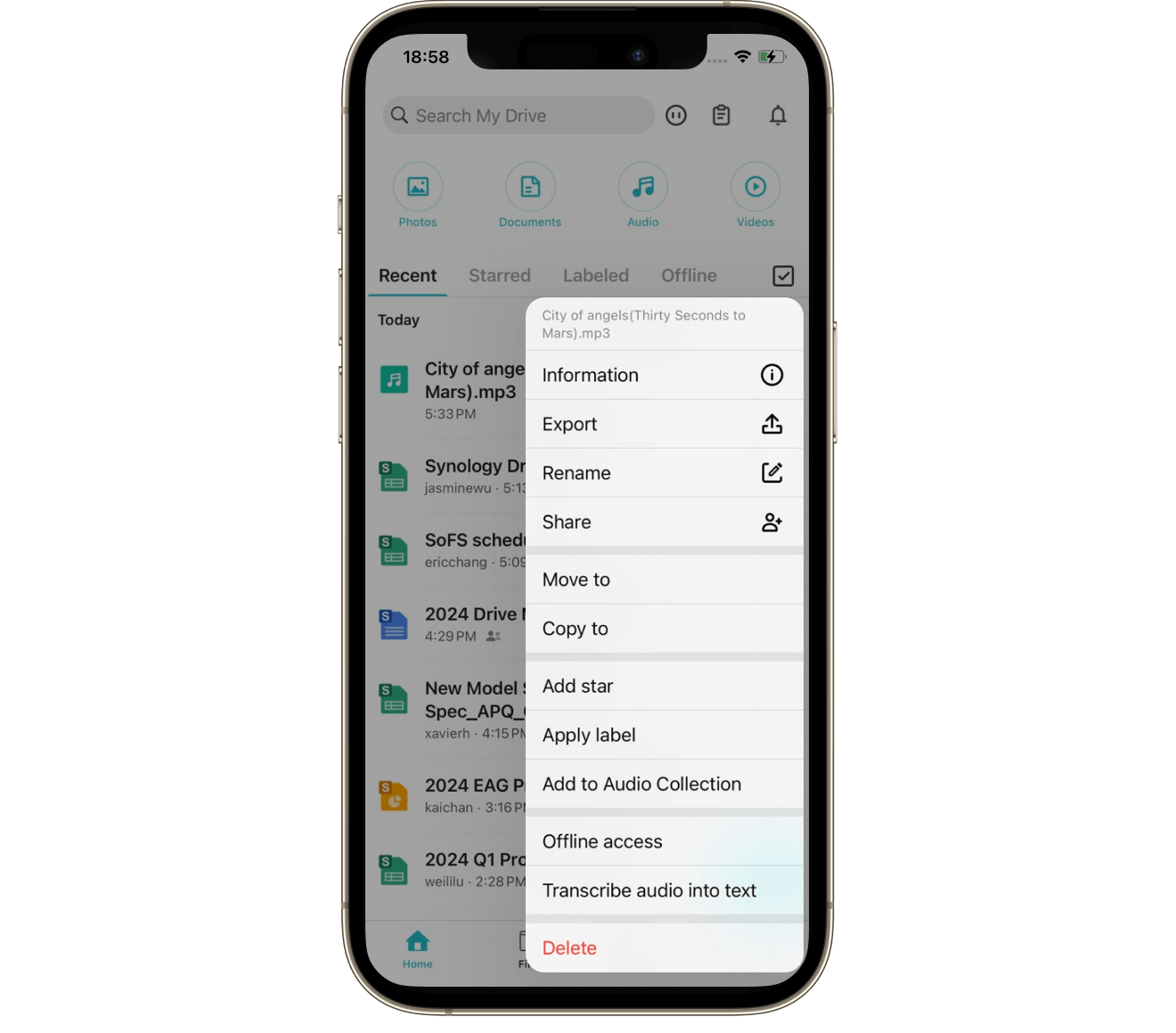 แอปมือถือ Synology Drive | Synology Inc.